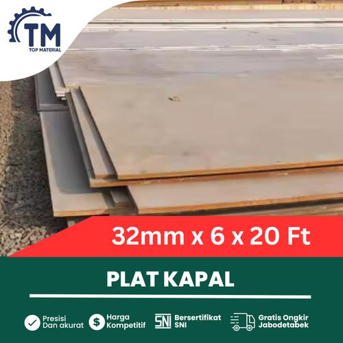 Jual Plat Kapal 32mm x 6x20 ft feet / 1800x6000 mm / 180x600 cm / 1,8x6 ...
