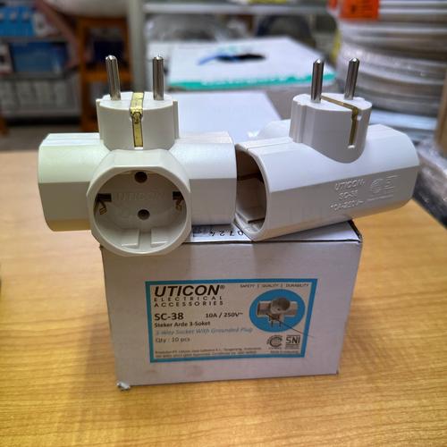 Jual Steker Arde UTICON 3 Soket / Steker Kaki Tiga 10A 250V SC-38 ...
