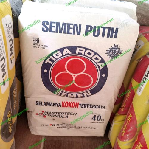 Jual SEMEN PUTIH 3 TIGA RODA 40KG 40 KG SAK ZAK WHITE CEMENT - Jakarta ...