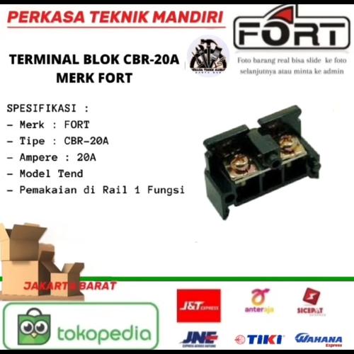 Jual TERMINAL BLOK CBR-20A MODEL TEND RAIL 1 FUNGSI 20 Ampere FORT ...