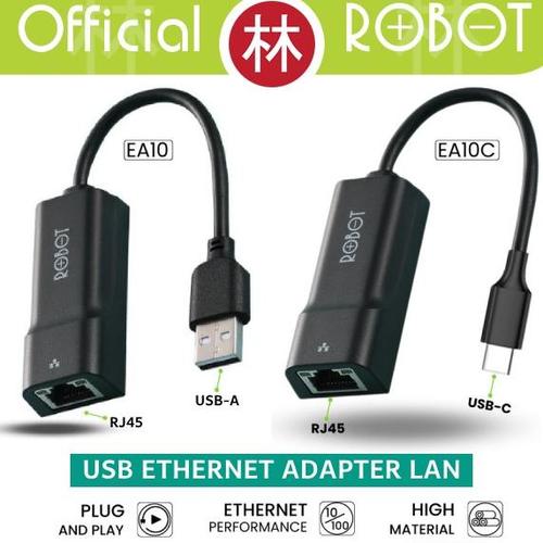 Jual Robot EA10 / EA10C USB Ethernet Adapter USB-A 2.0 / USB-C To RJ45 ...