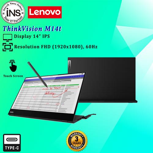 Jual Monitor Lenovo ThinkVision M14t Touch 14" IPS FHD 60Hz USB Type-C ...