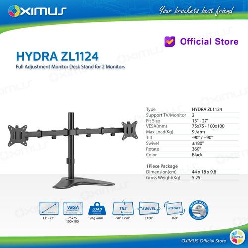 Jual BRACKET MEJA LCD LED TV 2 Monitor 13" - 27" OXIMUS HYDRA ZL1124 ...