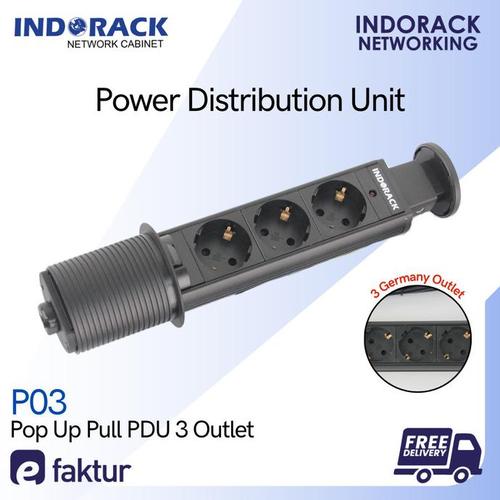 Jual Ready INDORACK Power Socket PDU 3 Outlet Stop Kontak Tanam Meja 3 ...