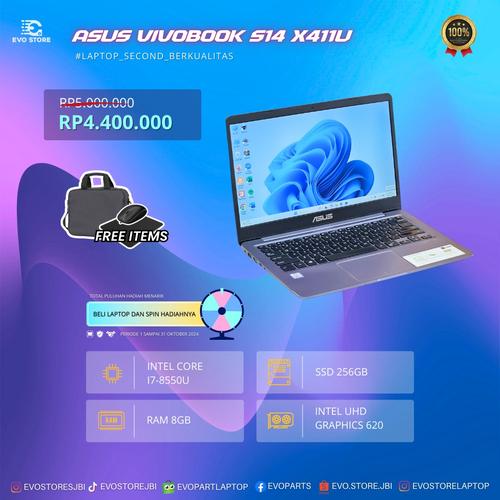 Jual Asus Vivobook S14 X411U - 14" ( Inch ) Intel Core i7-8550U @1 ...