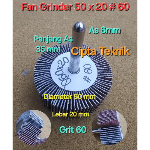 Jual Fan Grinder 50 x 20 Grit 60 Amplas Kipas 50x20 Grit60 Amplas ...