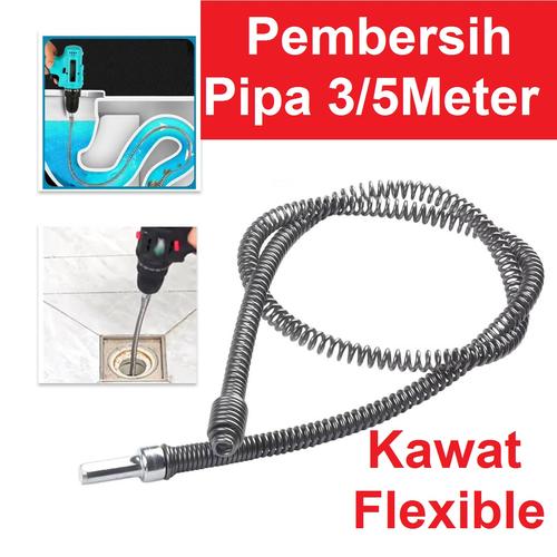 Jual Alat Jepit Kawat Pembersih Saluran Mampet Adaptor Bor Pipa Air wastafe - 5 Meter - Jakarta ...