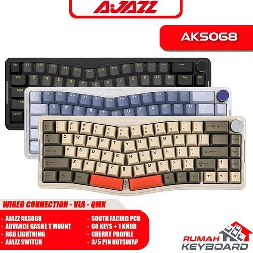 Jual MECHANICAL KEYBOARD - AJAZZ AKS068 ALICE - SOUTH - GASKET - VIA ...