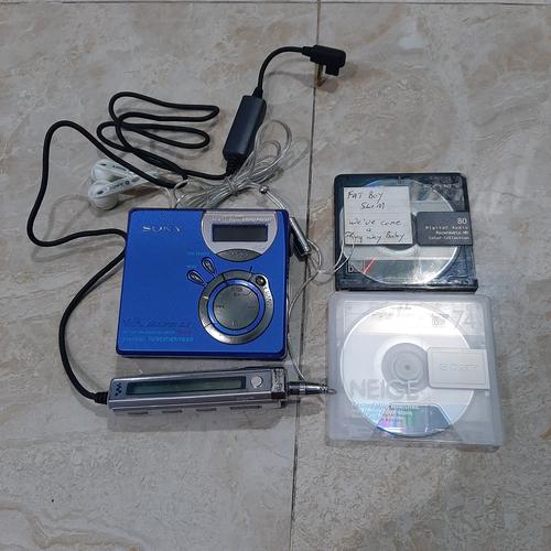 Jual Sony MiniDisc MD MZ-NF610 Blue Siap Pakai Play Minidisc Rare Murah ...