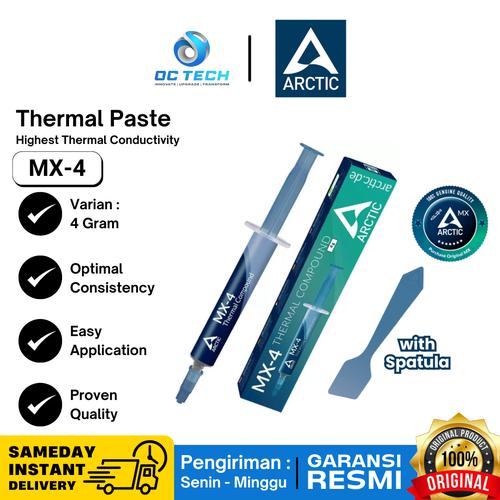 Promo Arctic MX4 MX-4 Thermal Paste Pasta Processor 4g 4 Gram Ori Resmi With Spatula for CPU GPU ...