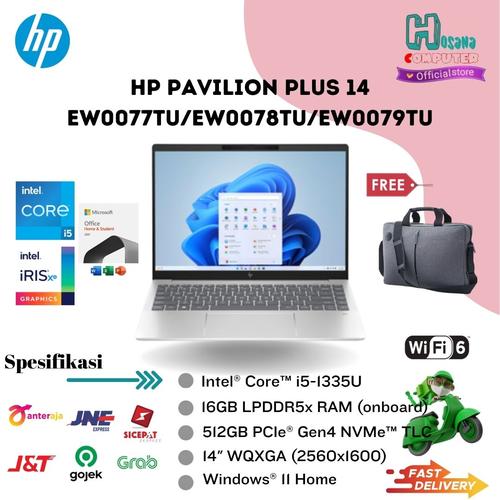 Promo Hp Pavilion Plus 14 ew0077TU/ew0078TU/ew0079TU i5-1335U 16GB SSD 512GB 14.0 WQXGA WIN11 ...