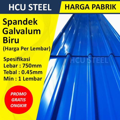 Jual Spandek Atap Galvalum Biru 0.45 mm x Ef 750 mm Plat Galvalum Per 1 ...