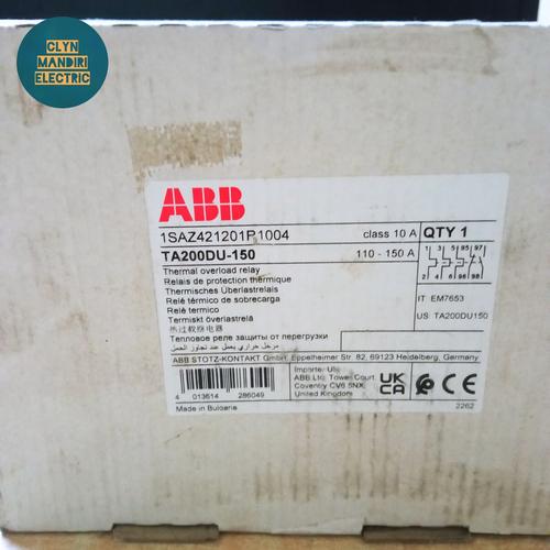 Jual ABB Thermal overload relay TA200DU- 150M Original - Kota Jambi ...