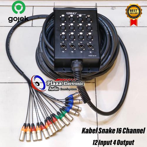 Jual snake kabel isi 16 12in 4 out apollo komplit + stage box panjang ...