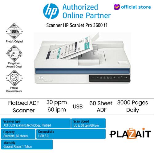 Promo Scanner HP ScanJet Pro 3600 f1 Flatbed USB 3.0 30 ppm / 60 ipm ...