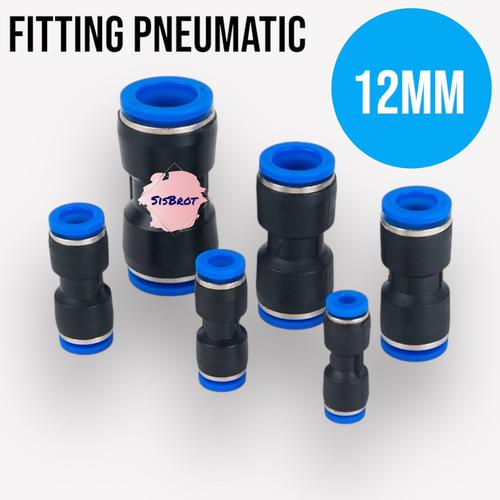 Jual fitting pneumatic 12mm konektor/fitting pneumatic 12mmx12mm/kepala ...