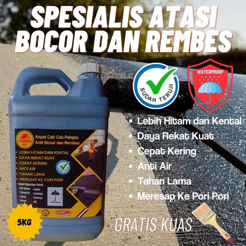 Promo Aspal Cair Cat Pelapis Dak Beton Dinding Lantai Talang Air Anti ...