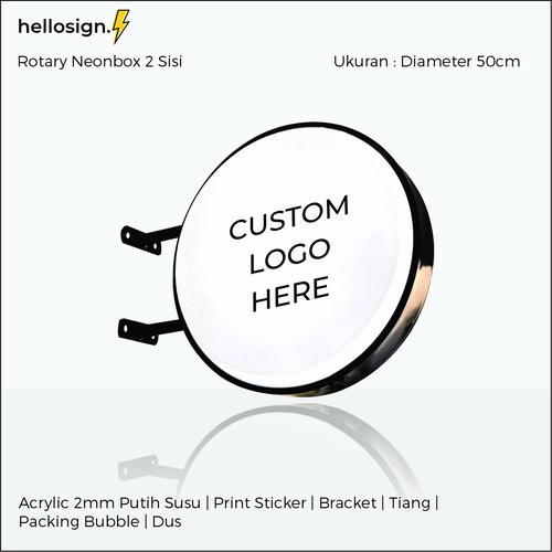 Jual Neon Box Bulat 2 Sisi | Neon Box Sticker + Lampu LED | Neon Box ...