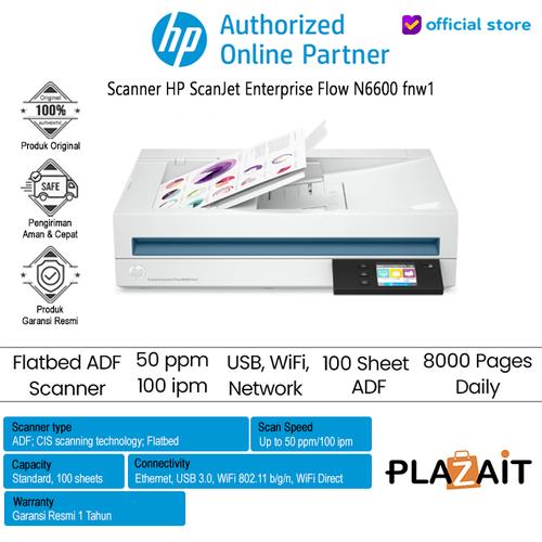 Promo Scanner HP ScanJet Enterprise Flow N6600 fnw1 Flatbed USB 3.0 ...