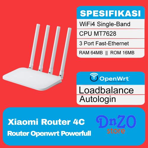 Jual mi router 4c openwrt xiaomi wifi ssr passwall loadbalance autologin - unit+adaptor, vlan ...