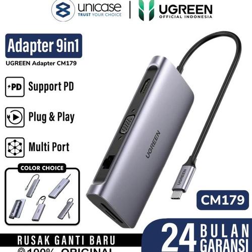 Jual Adapter Converter HUB 9 in 1 UGREEN USB Type C PD HDMI 4K RJ45 ...
