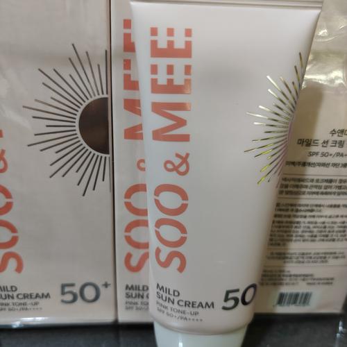 Jual mild sun cream Soo & mee pink tone up spf 50+ pa++++ made in Korea 60ml / Soo&mee mild sun ...