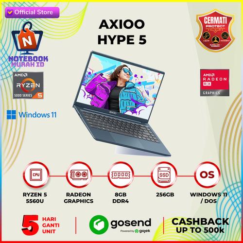 Promo Axioo Hype 5 Amd X5 Ryzen 5 5560 8Gb 256Gb Grey - WINDOWS11 ...