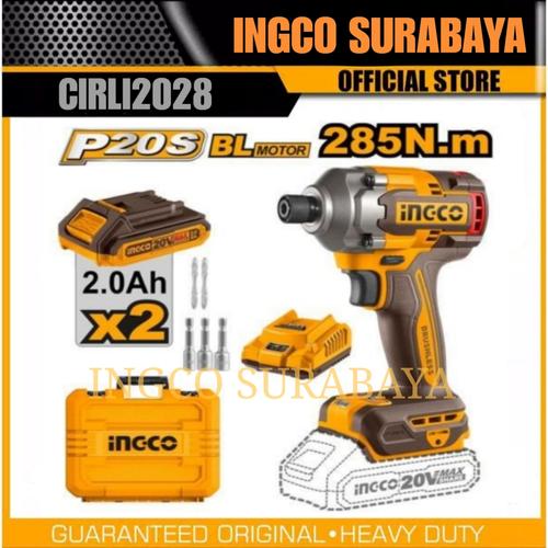 Jual INGCO CIRLI2028 IMPACT DRIVER CORDLESS BRUSHLESS 285NM MESIN BOR ...