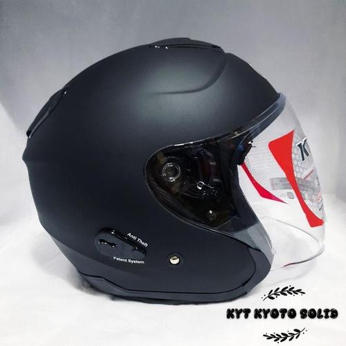 Jual [NEW] HELM KYT KYOTO R SOLID HITAM DOFF HALF FACE HELM 100% ...