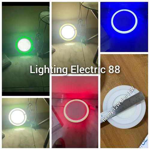 Jual lampu downlight led panel Outbow 18W + 6W 2 warna putih biru ...