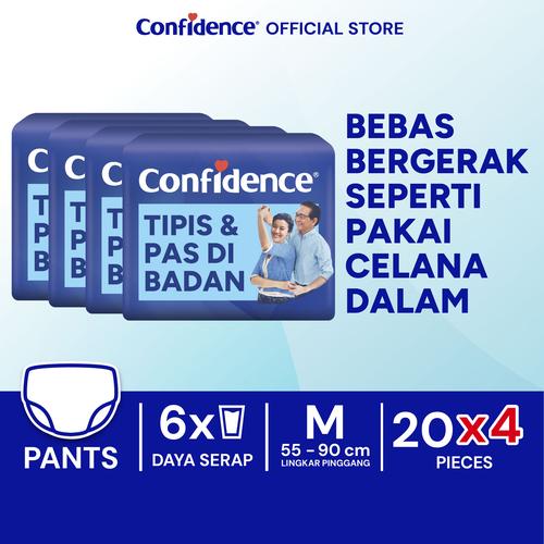 Promo Confidence Popok Celana Dewasa Tipis & Pas M20 - Bundling Hemat 4 ...