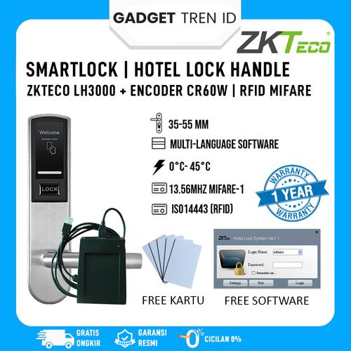 Jual ZKTeco LH3000 Hotel Lock + Encoder | Smart Door Lock LH3000 ...