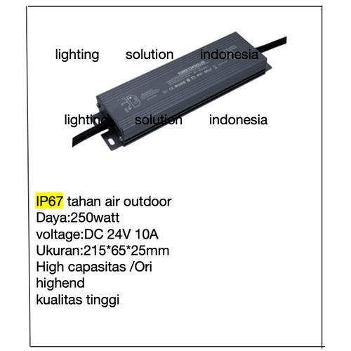 Jual power supply trafo led strip ip67 24v 24volt 250watt 10A driver ...