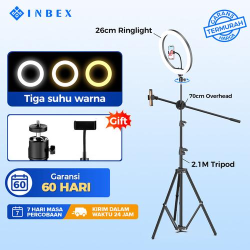 Promo INBEX Ringlight Tripod 2.1M Phone Holder With Arm Horizontal Rod ...