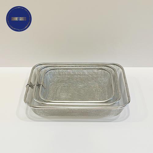Jual SET 3 Keranjang Saringan Tirisan Segi / Stainless Steel Basket ...