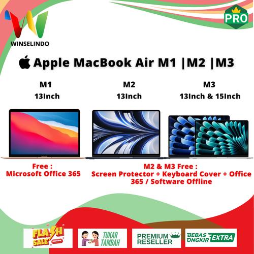 Promo Apple MacBook Air M2 M3 M1 Chip 13 15 inch 2022 2024 2020 8GB ...