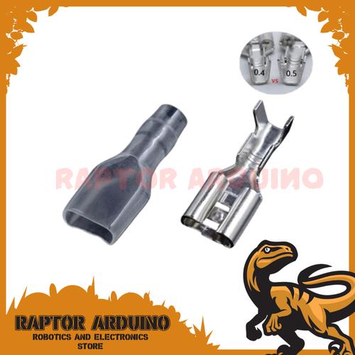 Jual Terminal Skun Female 6.3mm + insulator Cover for wire konektor 6.3 ...