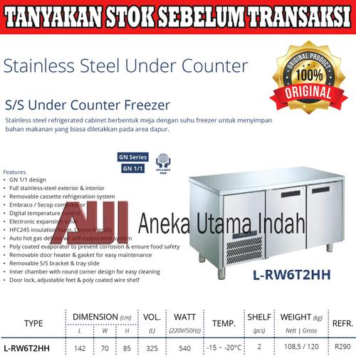 Jual Gea L-RW6T2HH SS Kitchen Refrigeration Undercounter Freezer 2 ...
