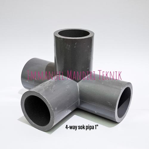 Jual Tee 4 way sok pipa 1 in / Sok pipa cabang 4 ukuran 1 in SCG pvc ...