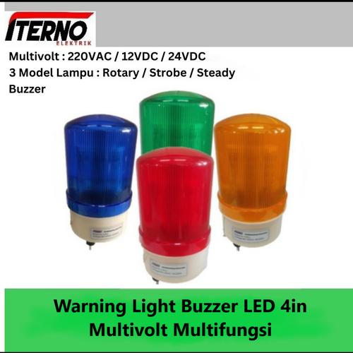 Jual Warning Light Buzzer LED 4in Multivolt Multifungsi Rotary Lamp ...