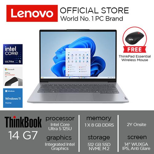 Promo Lenovo ThinkBook 14 G7 IML Core Ultra 5 125U 8GB 512GB W11 OHS - Upgrade to 16GB Cicil 0% ...