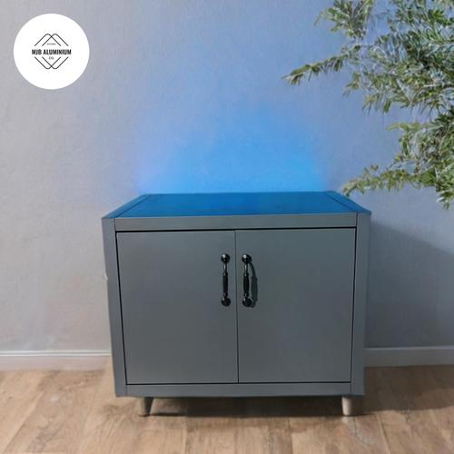Jual lemari nakas 2 pintu bahan aluminium ACP doble layer - Biru - Kab ...