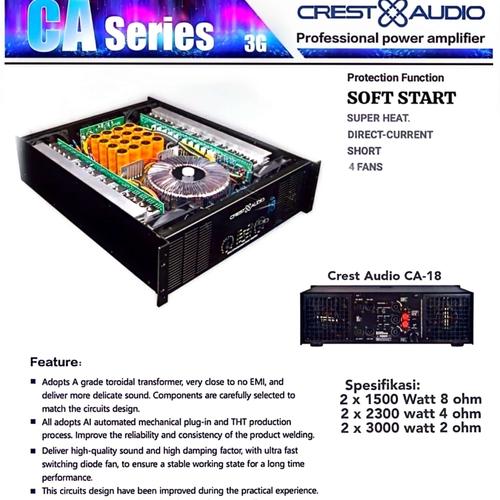 Jual POWER AMPLIFIER CREST AUDIO CA18/CA 18 BODY PANJANG 16 Elco ...