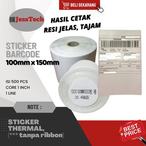 Jual LABEL STIKER RESI 100x150mm 10x15cm 100 x 150 sticker A6 isi 500 ...