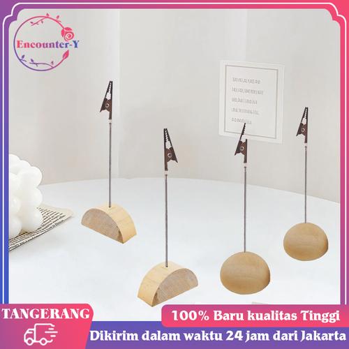 Jual 10pcs/Set Price Tag Kayu Photo Card Holder Table Number Stand ...