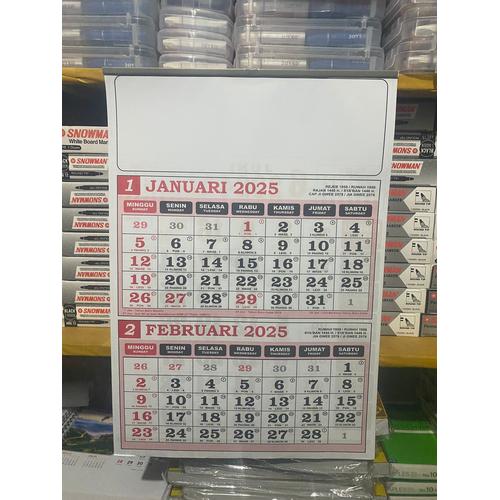 Jual Kalender Kerja Dwibulan (6 lembar) ukuran 32 x 48 cm tahun 2025 ...