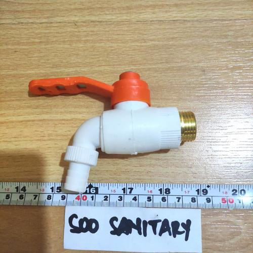 Jual Kran Jumbo 1/2" PVC Putih Gagang Oren Drat Kuningan - Kran Air ...