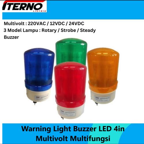 Jual Warning Light Buzzer LED 4in Multivolt Multifungsi Rotary Lamp ...