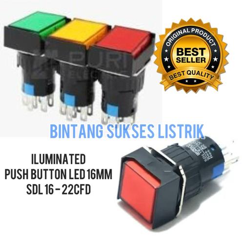 Promo GOOD QUALITY Push Button with Lampu LED SDL16-2CFDL 22FD 22FDL ...