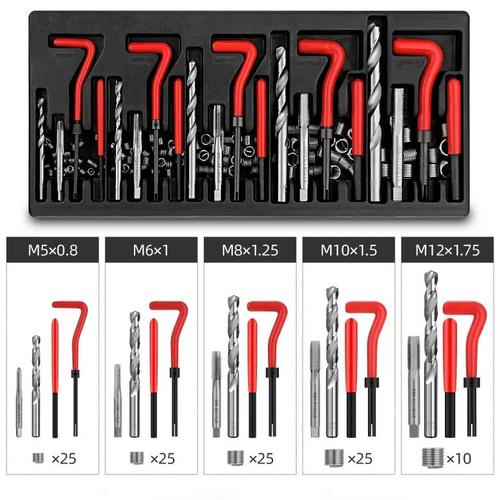 Jual 131Pcs Recoil Helicoil M5 M6 M8 M10 M12 Benang Perbaikan Alat Kit ...